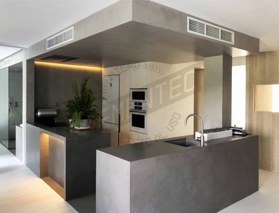 Microcement in kitchens | CEMENTEC