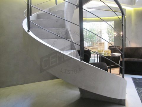 Microcement in stairs | CEMENTEC