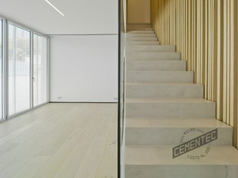 Microcement and DM wood stairs: Styles | Cementec